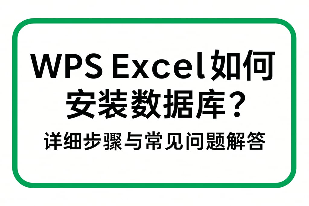 wps excel如何安装数据库？详细步骤与常见问题解答 | 零代码企业数字化知识站